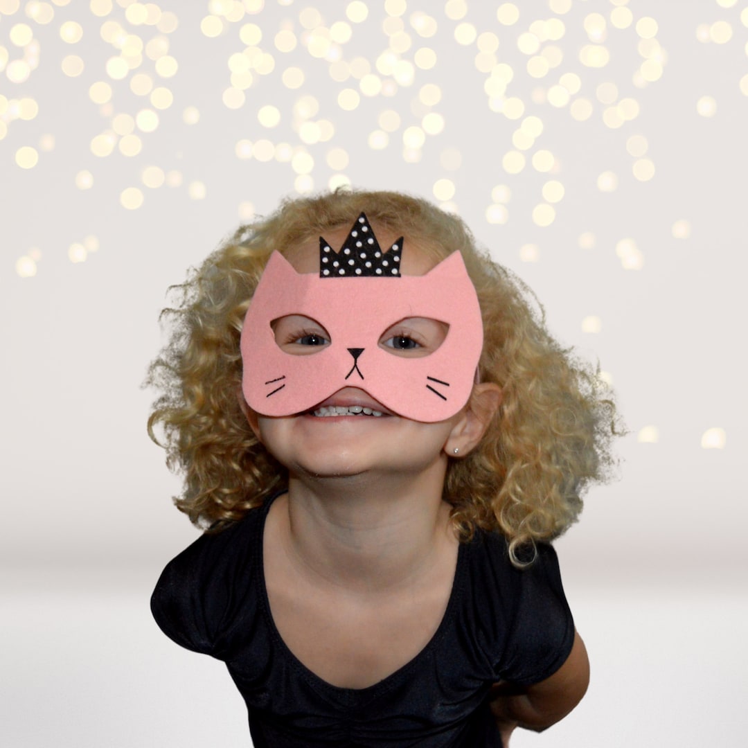 Pink Princess Kitty Cat Felt Costume Mask - Etsy