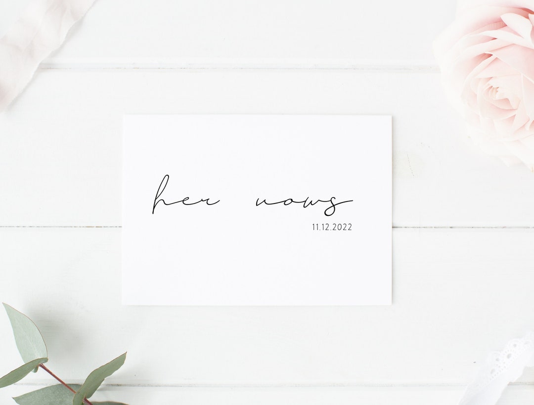 Vow Cards, His Vows Card, Her Vows Card, Set of Vow Cards, Husband and ...