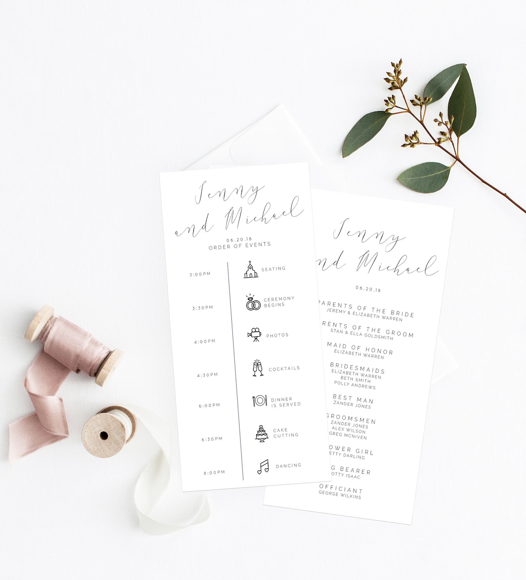 Wedding Timeline, Wedding Program Timeline With Icons, Wedding Order of ...
