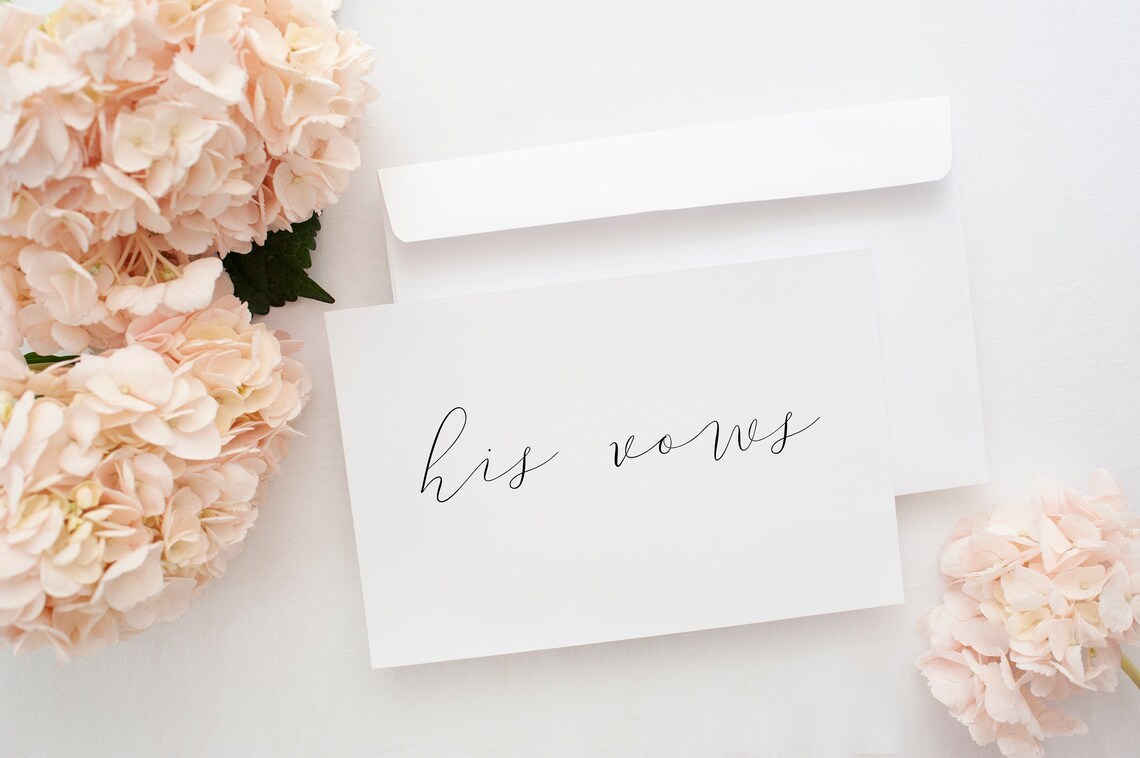 Vow Cards, His Vows Card, Her Vows Card, Set of Vow Cards, Husband and ...
