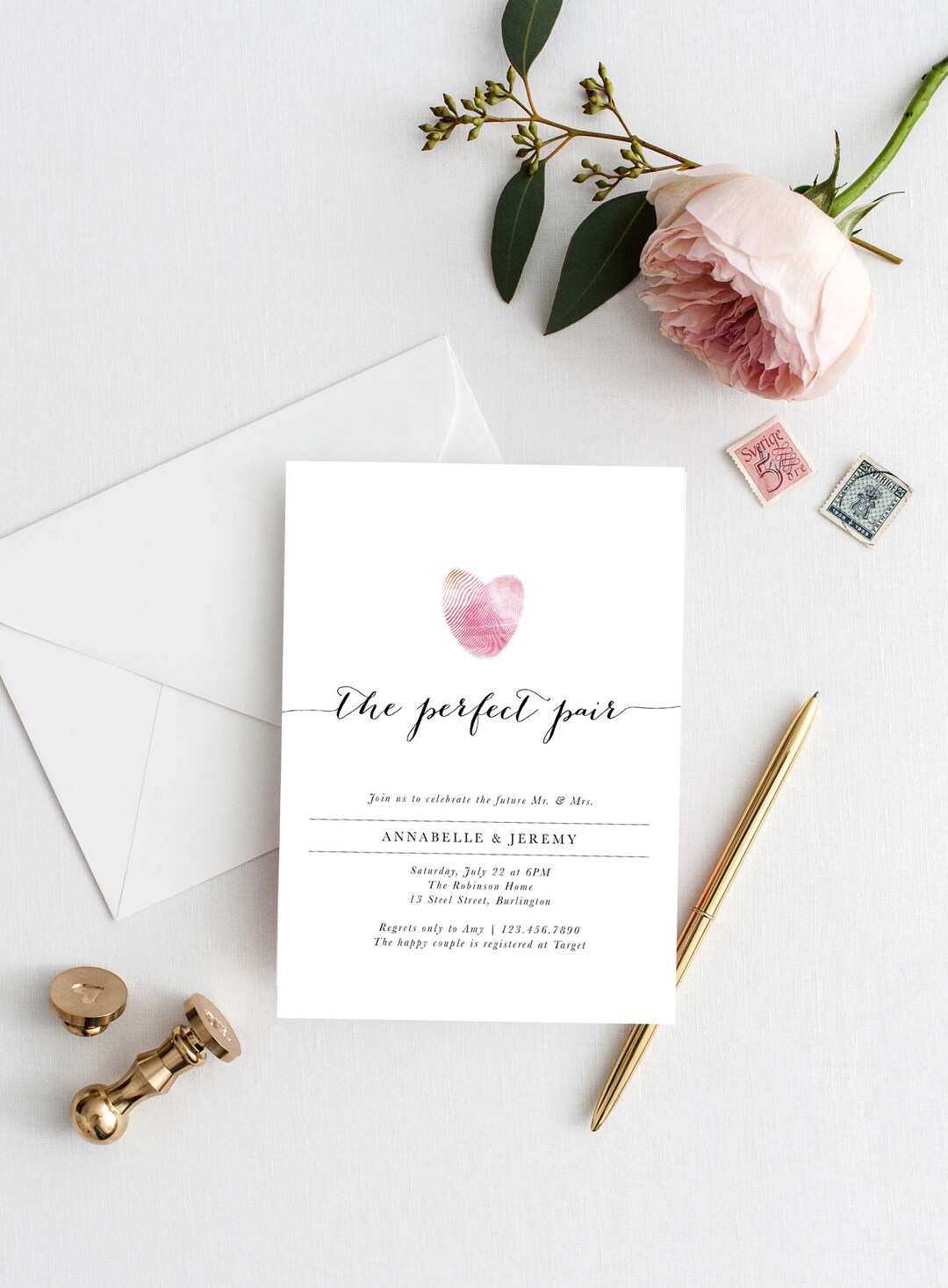 Perfect Pair Engagement Party Invitation, Couple's Shower Invite ...
