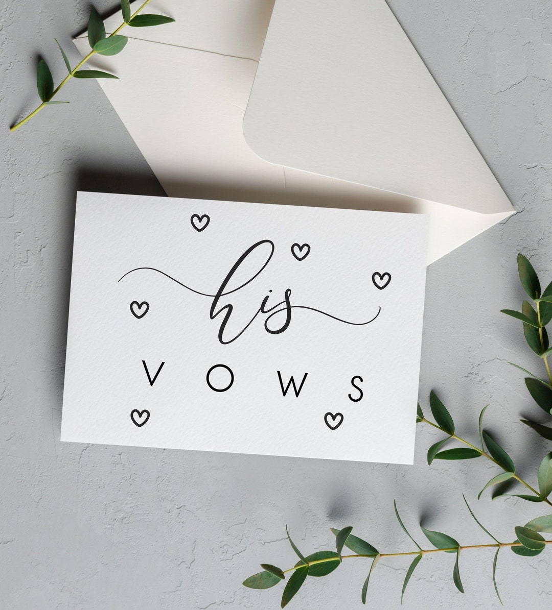 Vow Cards His Vows Card Her Vows Card Set of Vow Cards - Etsy