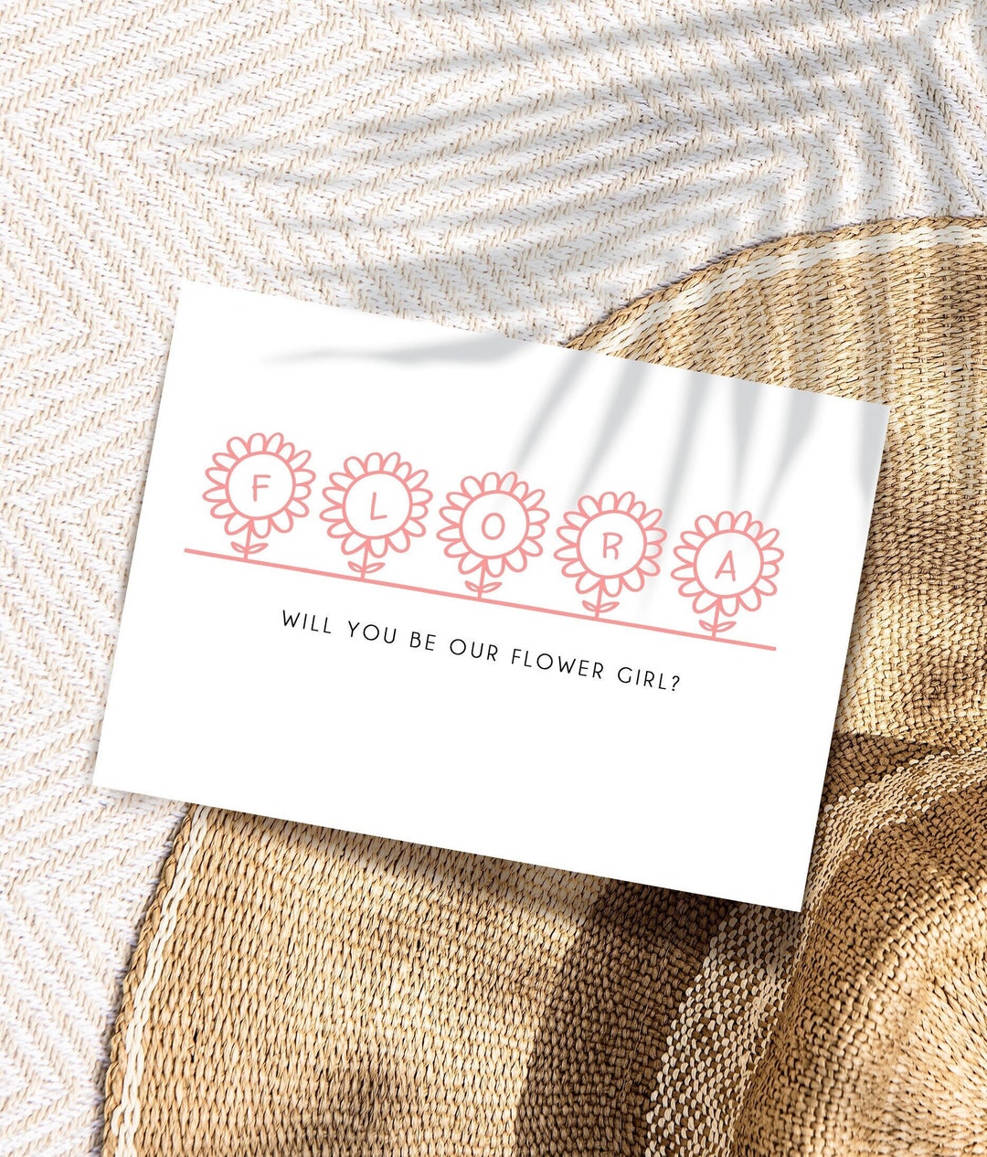 Flower Girl Proposal Card: Floral Design, Handmade Card - Etsy