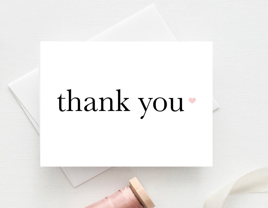 Thank You Card Simple Thank You Notecard Personalized Stationery Set