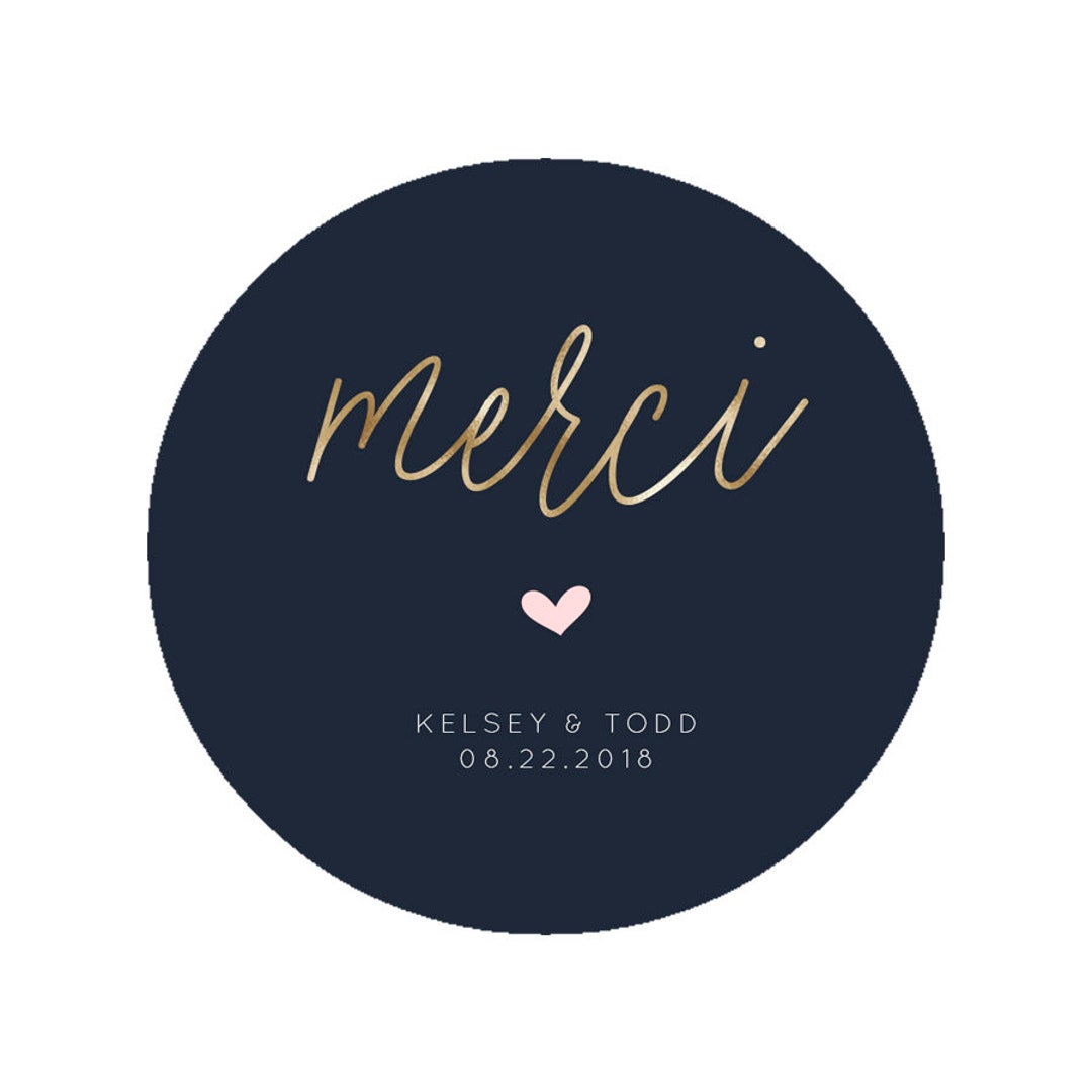 Merci Favor Sticker Merci Sticker Wedding Favors Candy - Etsy