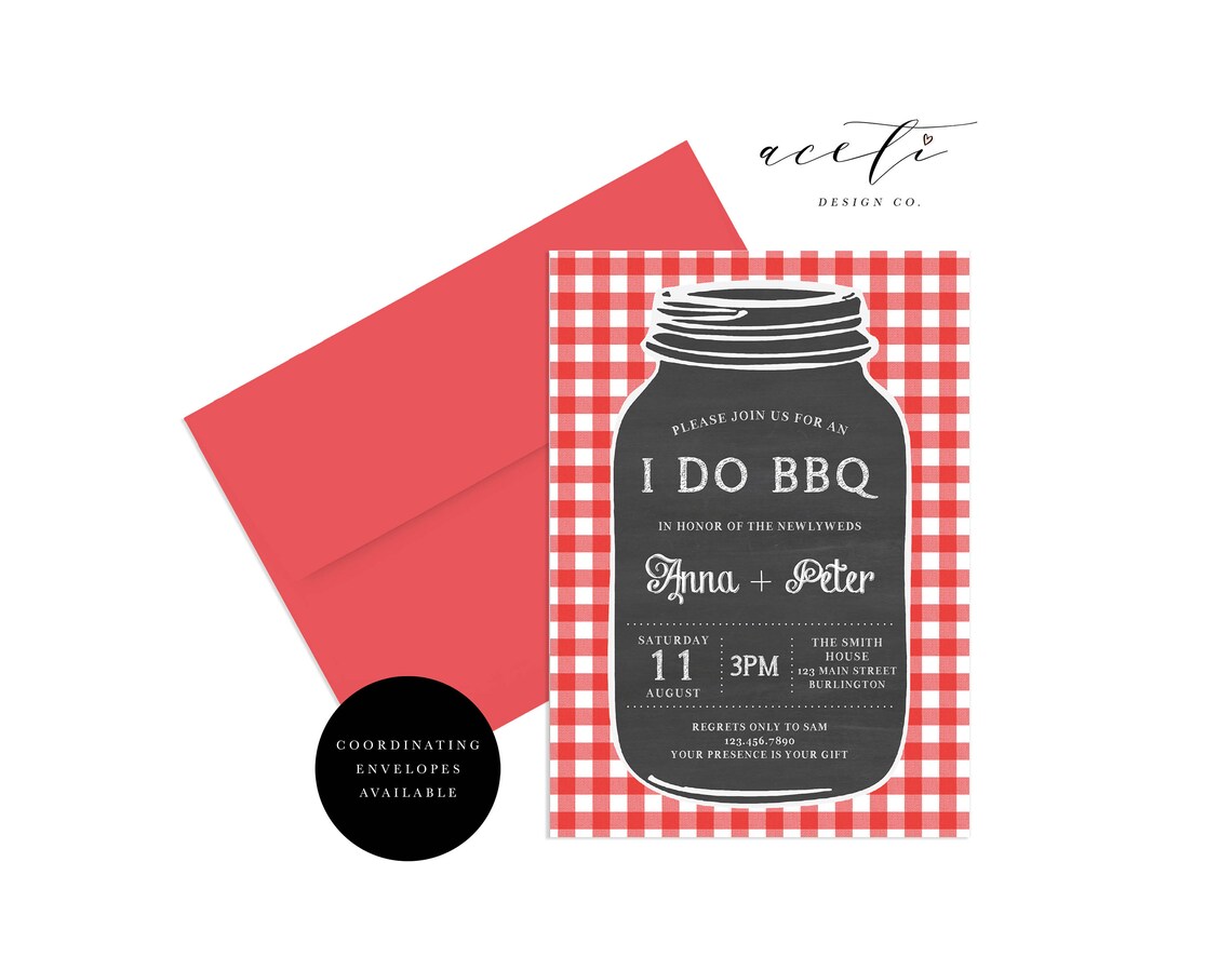 I Do BBQ Invitation I Do BBQ Wedding Invitation Casual | Etsy