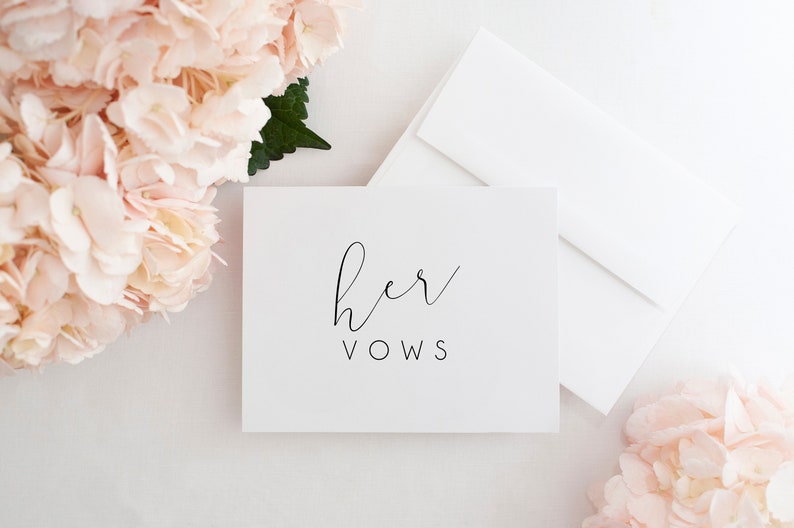 Vow Cards, His Vows Card, Her Vows Card, Set of Vow Cards, Husband and ...