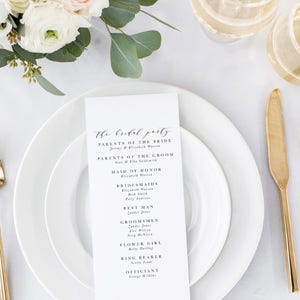 Printable Wedding Timeline, Wedding Programs, Printable Wedding Ceremony Program, Double Sided ...