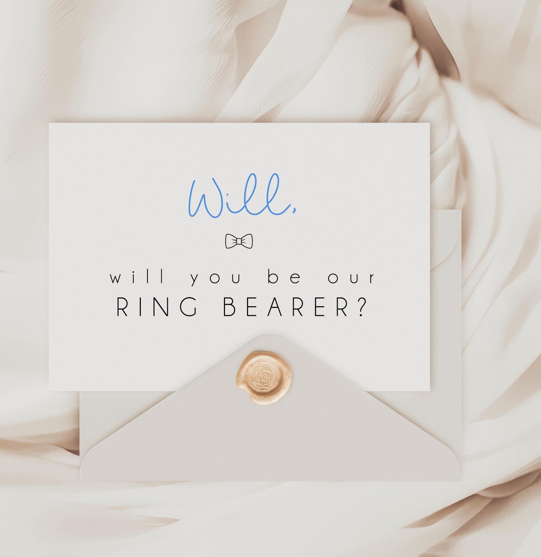 Will You Be Our Ring Bearer Card, Will You Be My Ring Barer Card, Will ...