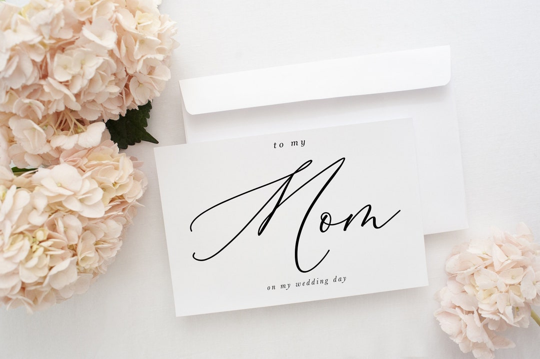 To My Mom on My Wedding Day Card, to My Mom Card, Wedding Day Card to ...