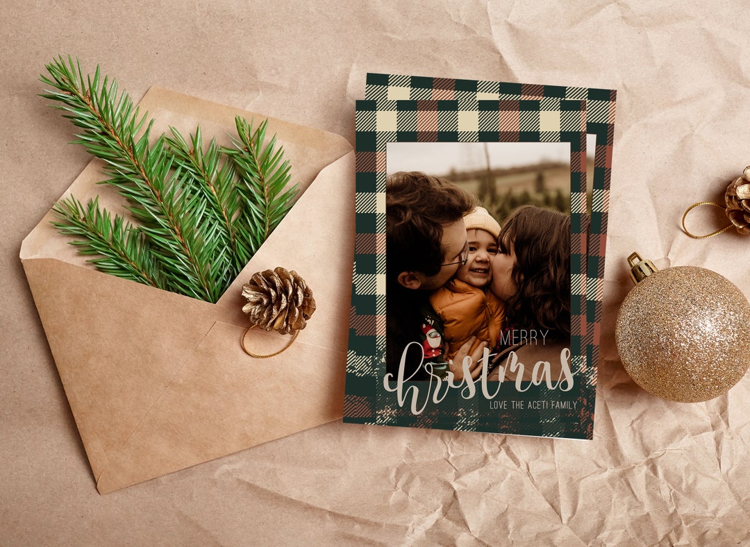 Holiday Card, Photo Christmas Postcard, Holiday Card Printable, Holiday ...