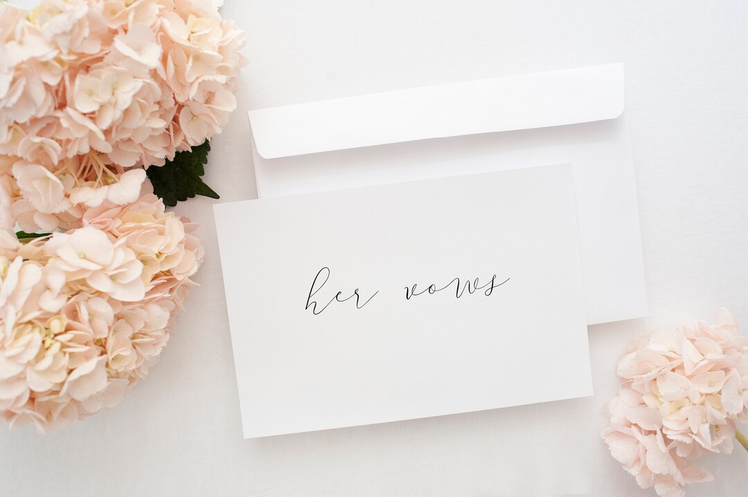 Vow Cards, His Vows Card, Her Vows Card, Set of Vow Cards, Husband and ...