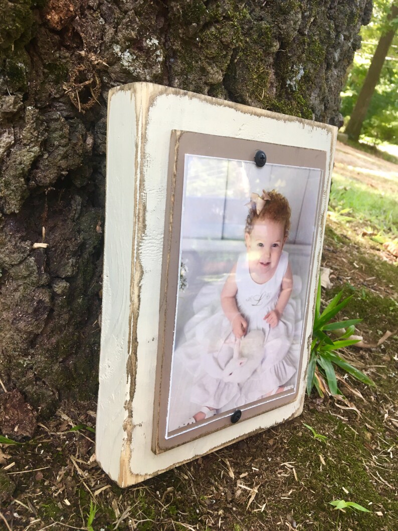 Choose your color Distressed Wood Block Frame Rustic Frame | Etsy