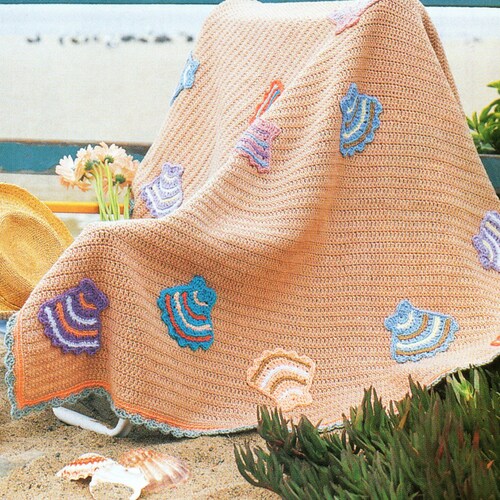 Seashells Beach Afghan Crochet Pattern Shells Ocean Afghan - Etsy