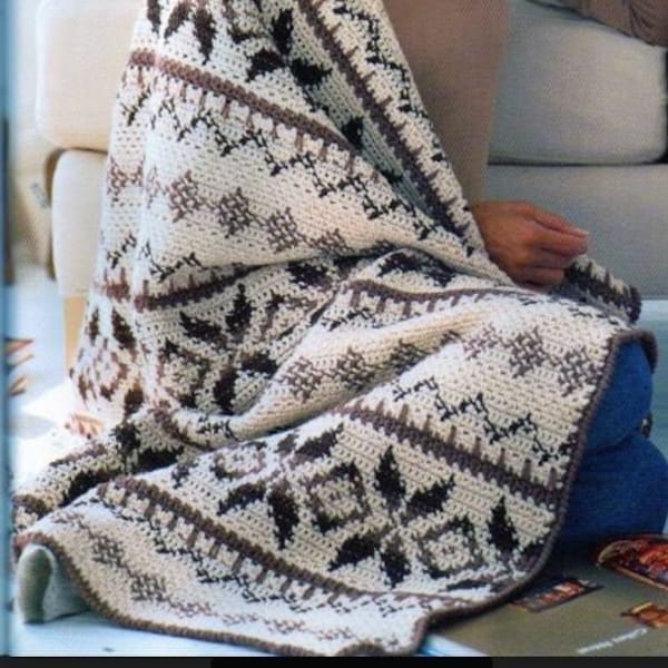 Crochet Aztec Afghan - Etsy