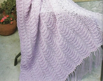 Art Deco Afghan Knitting Pattern Vintage Fan Afghan Knitting Pattern ...