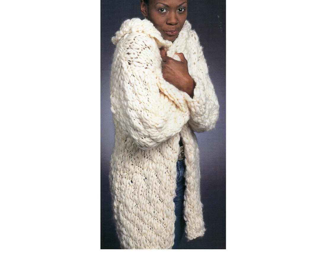 Long Sweater Knitting Pattern Bulky Sweater With Large Collar Knitting ...