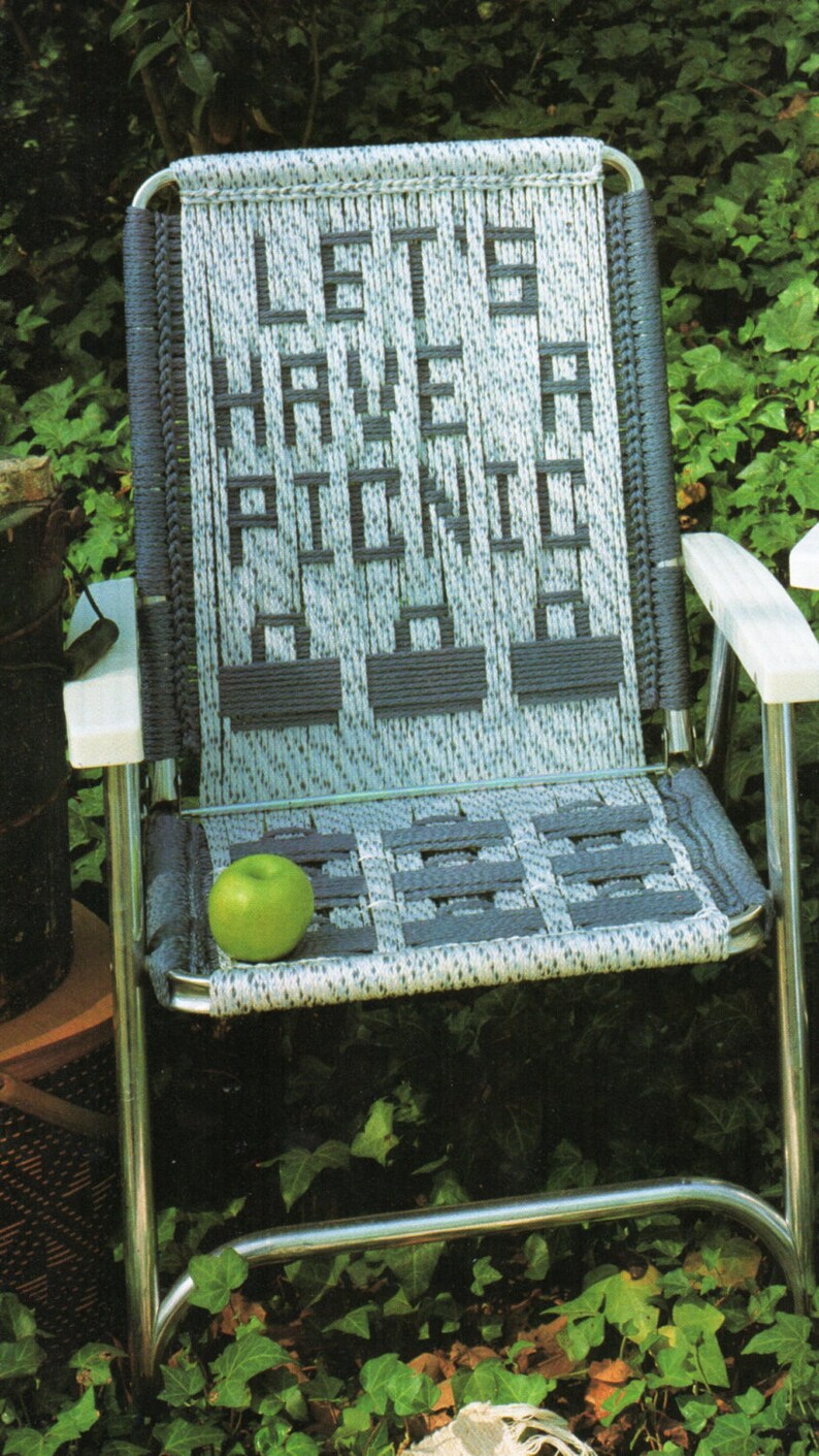 Macrame Lawn Chair Folding Chair Macrame Pattern 1970s | Etsy