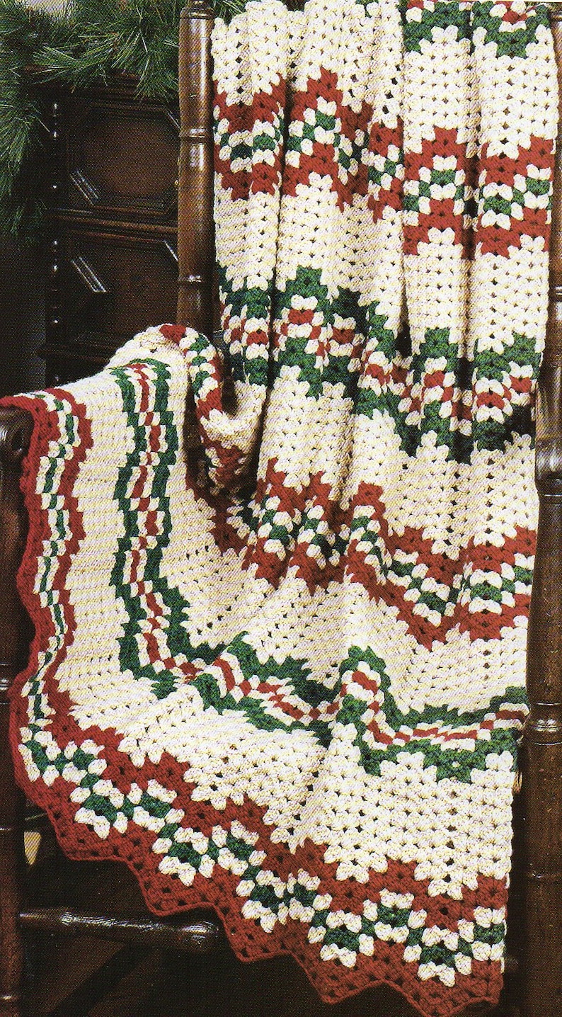 Ripple Wavy Afghan Crochet Pattern Christmas Snowflakes Afghan Blanket ...