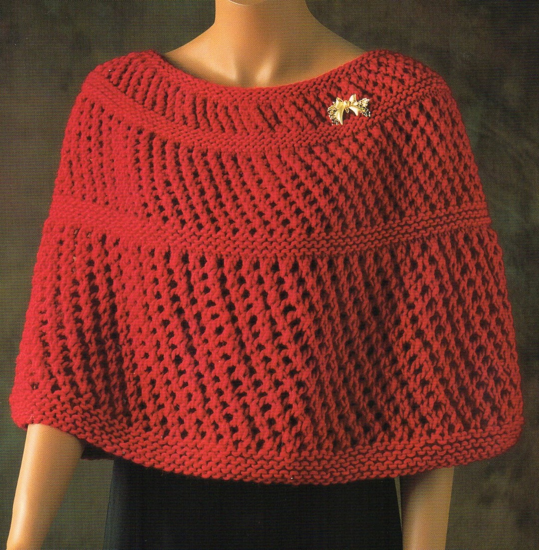 Capelet Poncho Knitting Pattern Cape Capelet Knitting Pattern PDF ...
