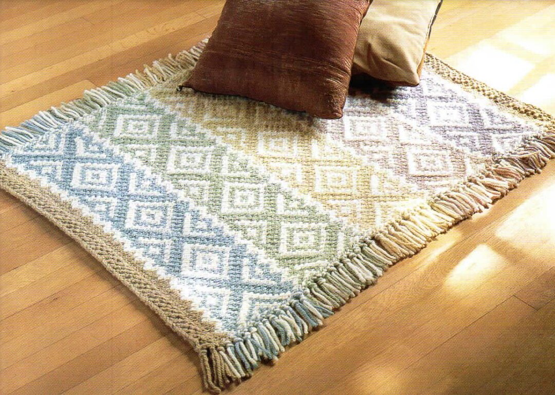 Color Block Area Rug Knitting Pattern Colors Area Rug Knitting Pattern ...
