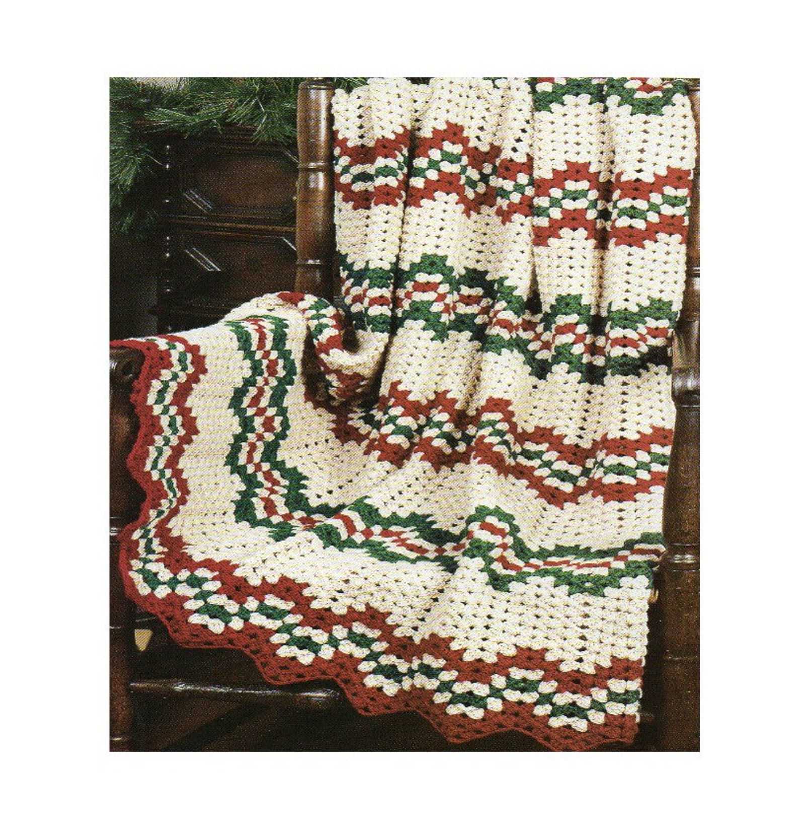 Ripple Wavy Afghan Crochet Pattern Christmas Snowflakes Afghan Blanket ...