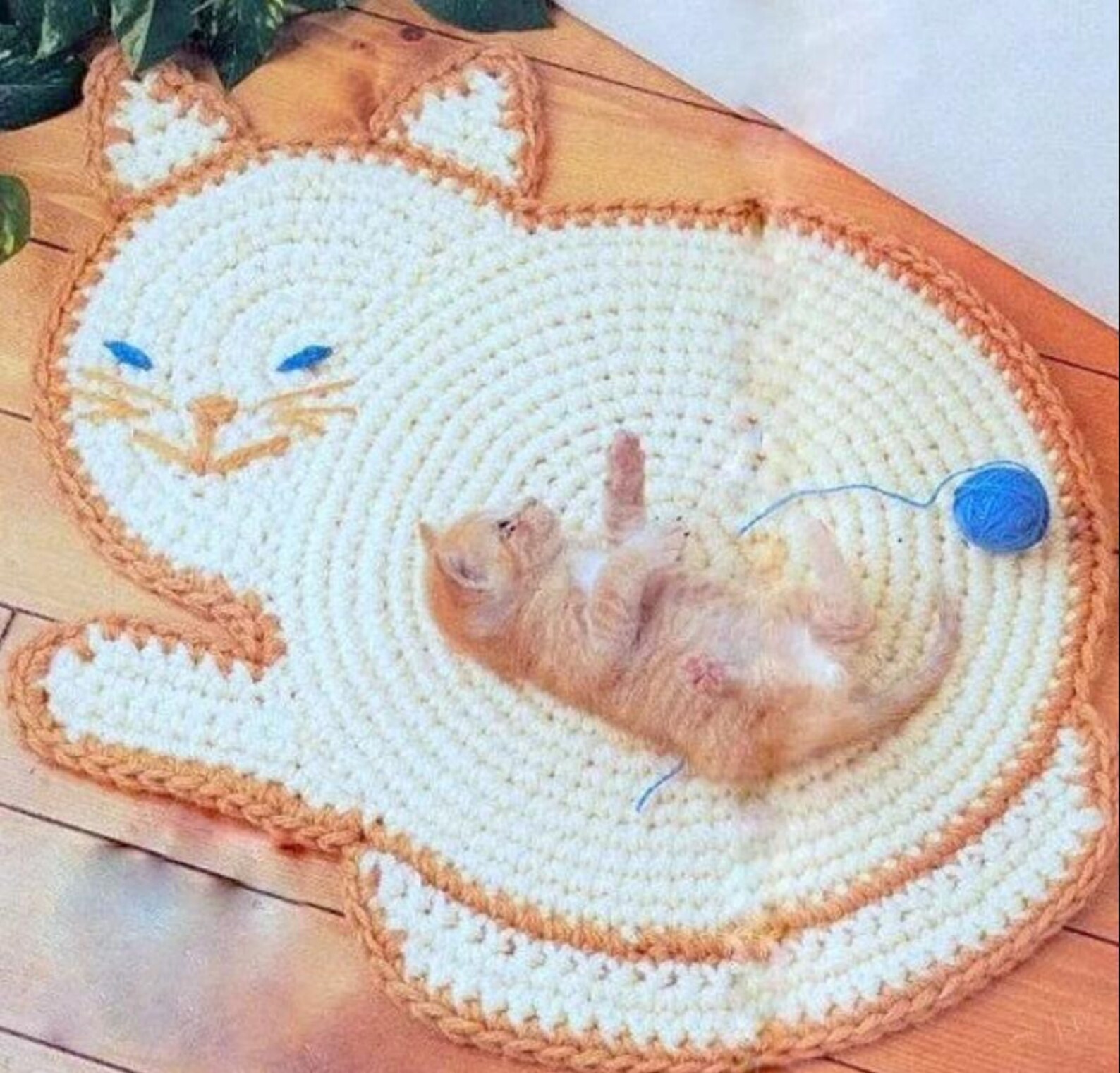 Kitty Cat Rug Crochet Pattern Feline Cat Rug Crochet Pattern PDF ...