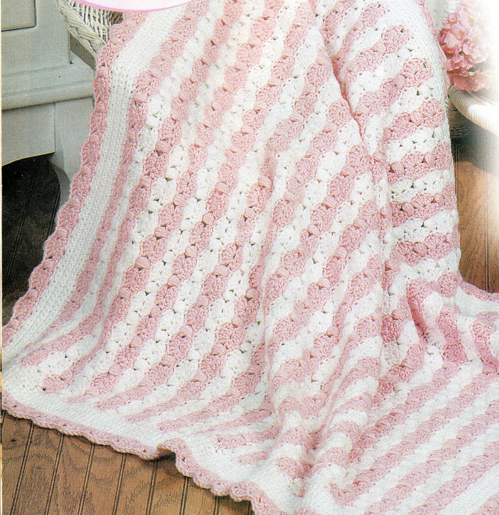 Puff and Fan Stitch Afghan Crochet Pattern Shells Afghan Blanket ...