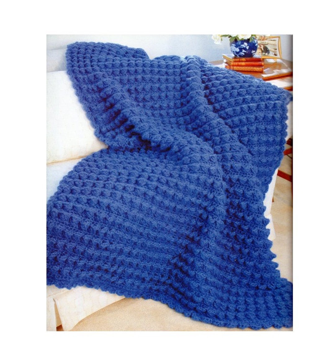 Dimensional Shell Afghan Crochet Pattern Bulky Afghan Crochet Pattern ...