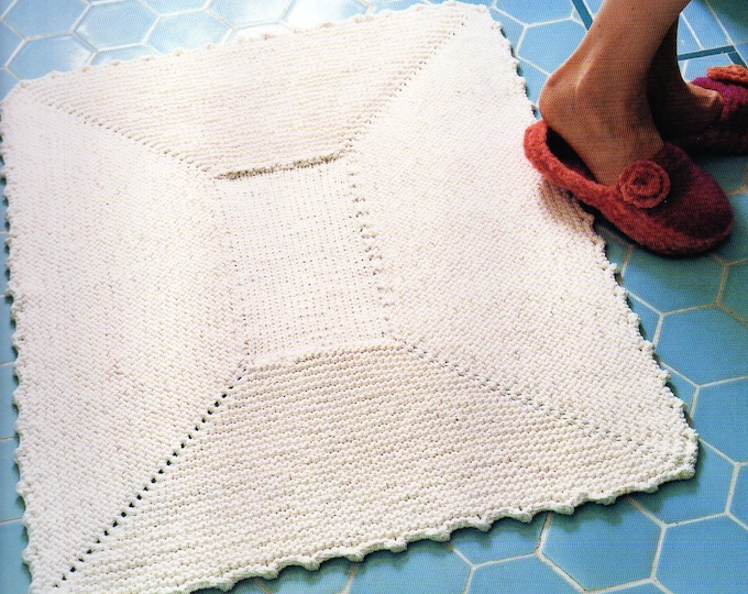 Rug Knitting Pattern PDF, Waves. Beginners Bath Mat Knitting Pattern ...