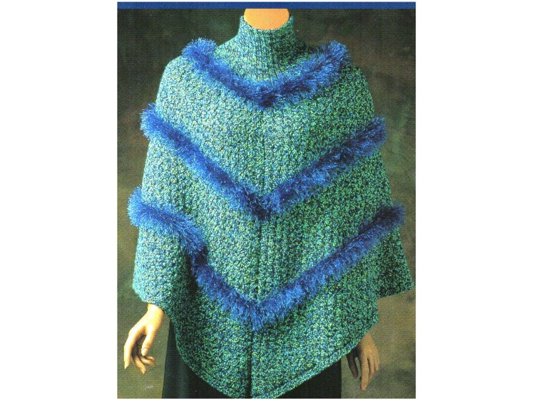 Cape Poncho Knitting Pattern Shawl Poncho Knitting Pattern PDF Instant ...