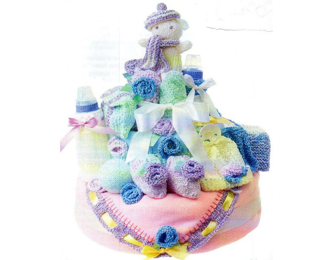 Diaper Cake Knitting Pattern 15 Gifts in One Knitting Pattern Baby ...