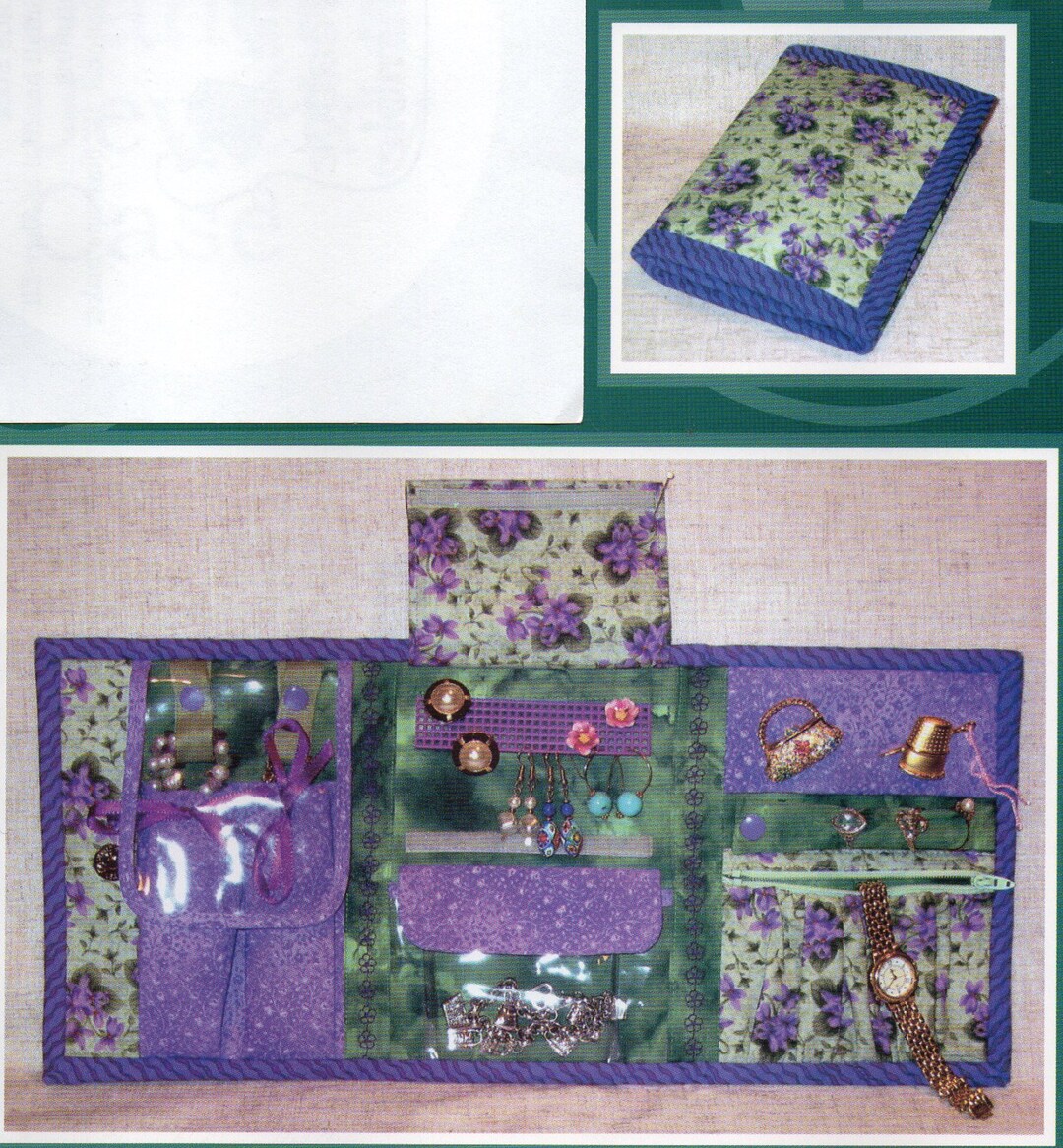 Jewelry Wallet Case Sewing Pattern Folding Travel Jewel Case Necklace ...