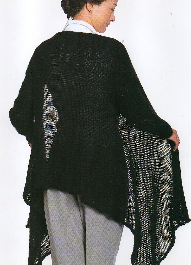 Wrap With Sleeves Knitting Pattern Poncho Cape Knitting Pattern PDF ...