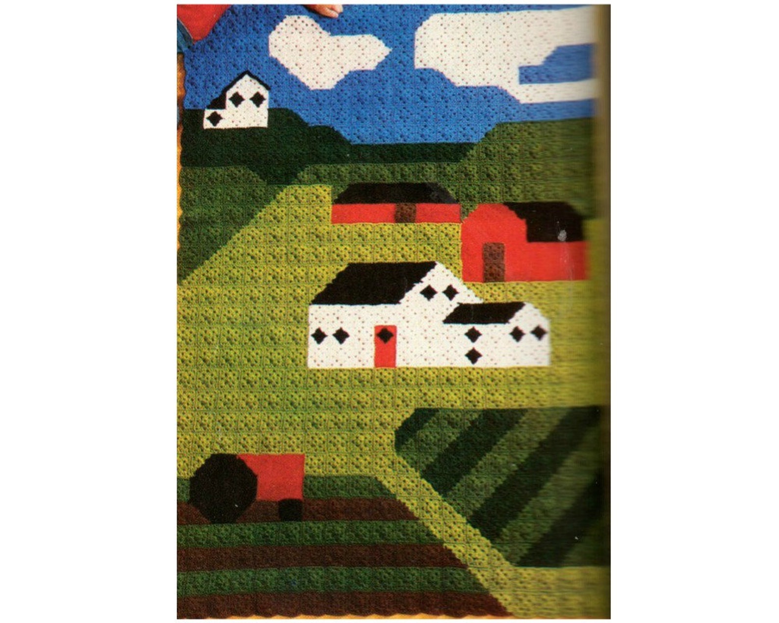 Farm Afghan Crochet Pattern Barn Stable Afghan Blanket Crochet Pattern ...