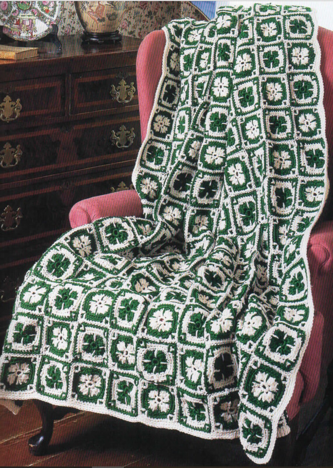 Irish Shamrock Afghan Crochet Pattern Four Leaf Clover Afghan Crochet ...