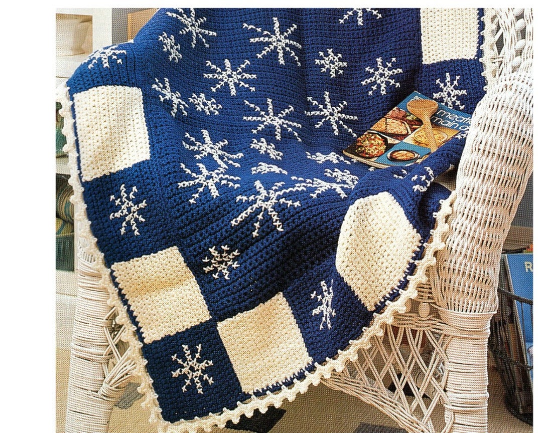 Snowflakes Blanket Crochet Pattern Snow Blanket Crochet Pattern PDF ...