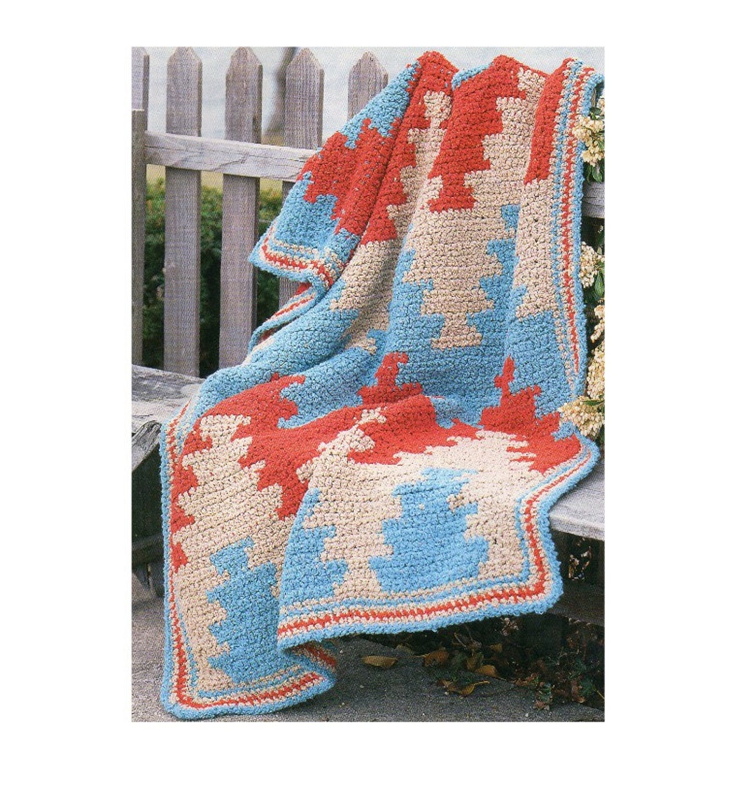 Aztec Afghan Crochet Pattern Southwest Design Afghan Crochet Pattern ...