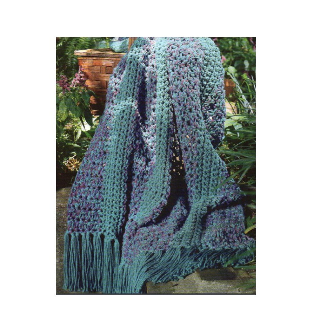Wicker Look Fringe Afghan Crochet Pattern Afghan Throw Crochet Pattern ...
