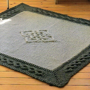 Celtic Cables Area Rug Knitting Pattern Celtic Kitchen Area Bathroom ...