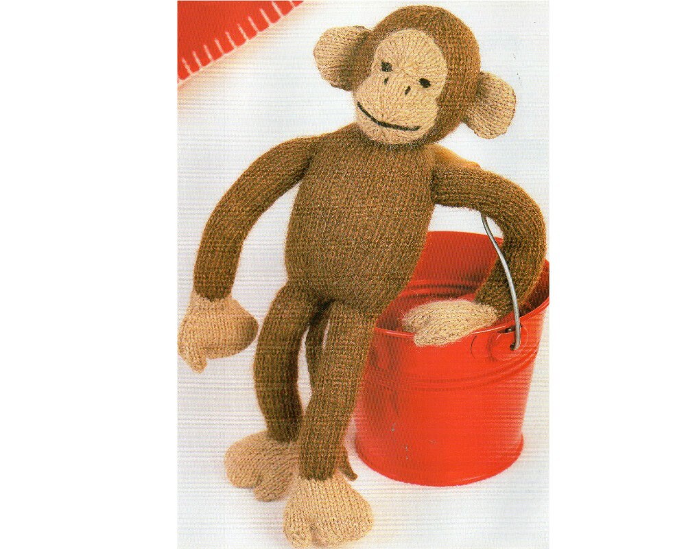 Large Monkey Amigurumi Knitting Pattern Baby Monkey Toy Pillow Knitting ...