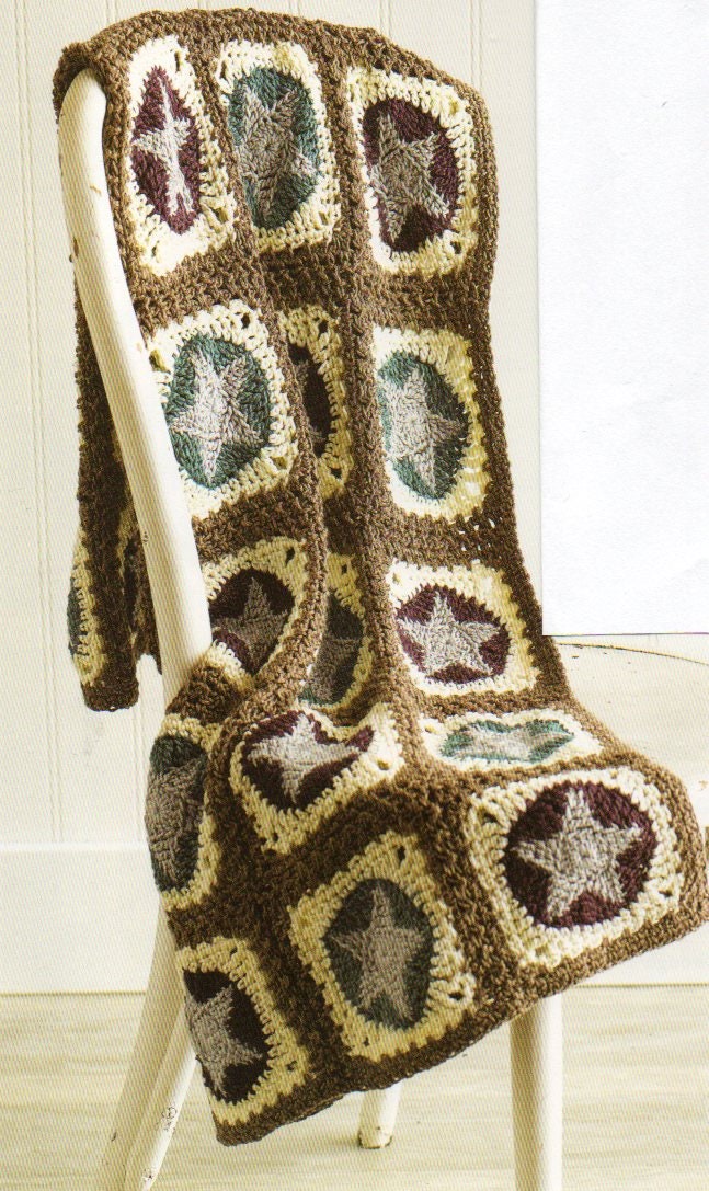 All Star Afghan Crochet Pattern Stars Vintage Afghan Crochet Pattern ...