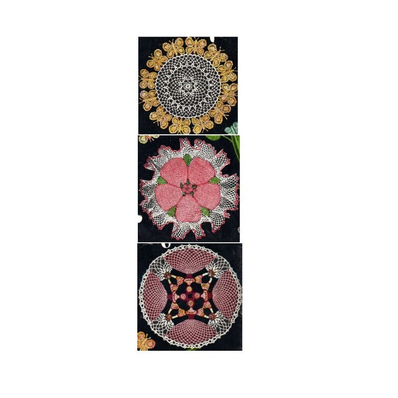 3 Vintage Doily Crochet Patterns Rose Butterfly Cameo Doily | Etsy
