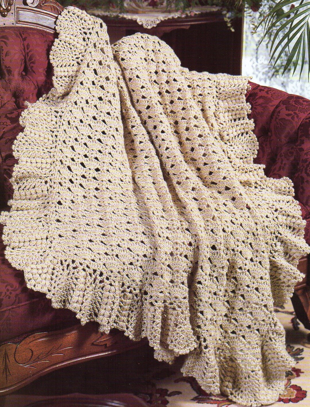 Extra Wide Border Puff Stitch Afghan Crochet Pattern Wide Border Afghan ...