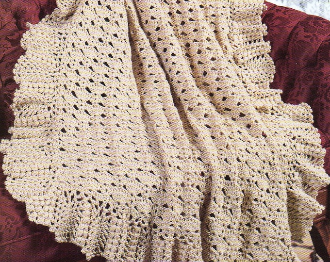 Extra Wide Border Puff Stitch Afghan Crochet Pattern Wide Border Afghan ...