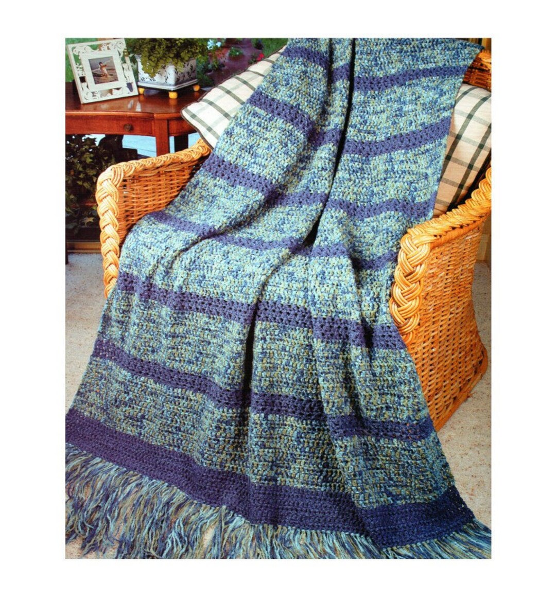 Stripe Fringe Afghan Crochet Pattern Rows of Stripes Afghan Crochet ...