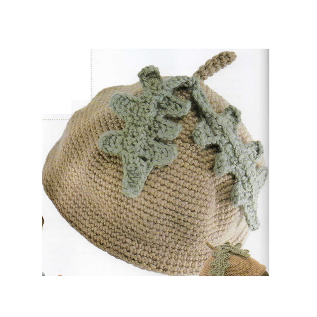 Acorn and Oak Leaves Hat Crochet Pattern Acorn Hat Crochet Pattern PDF ...