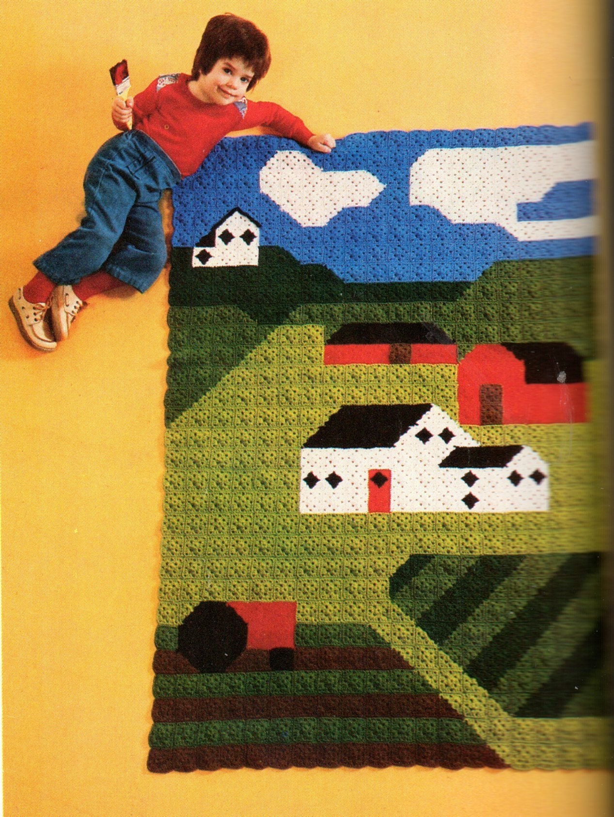 Farm Afghan Crochet Pattern Barn Stable Afghan Blanket Crochet Pattern ...