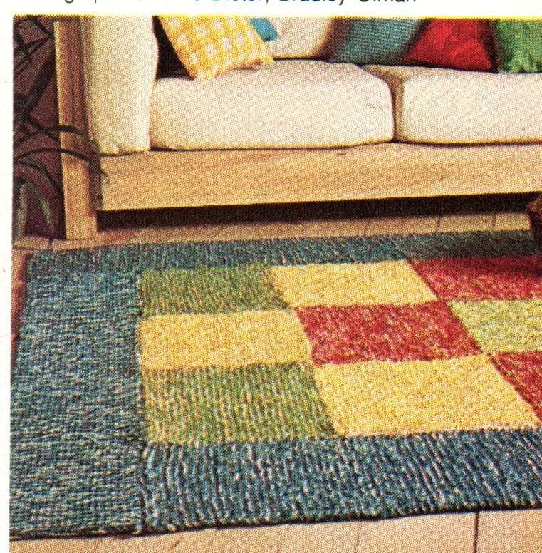 Area Rug Knitting Pattern Kitchen Rug Bathroom Rug Knitting Pattern PDF ...