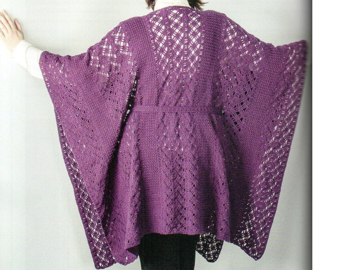 Ruana Cape Poncho Crochet Pattern Poncho Cape Crochet Pattern Sizes ...